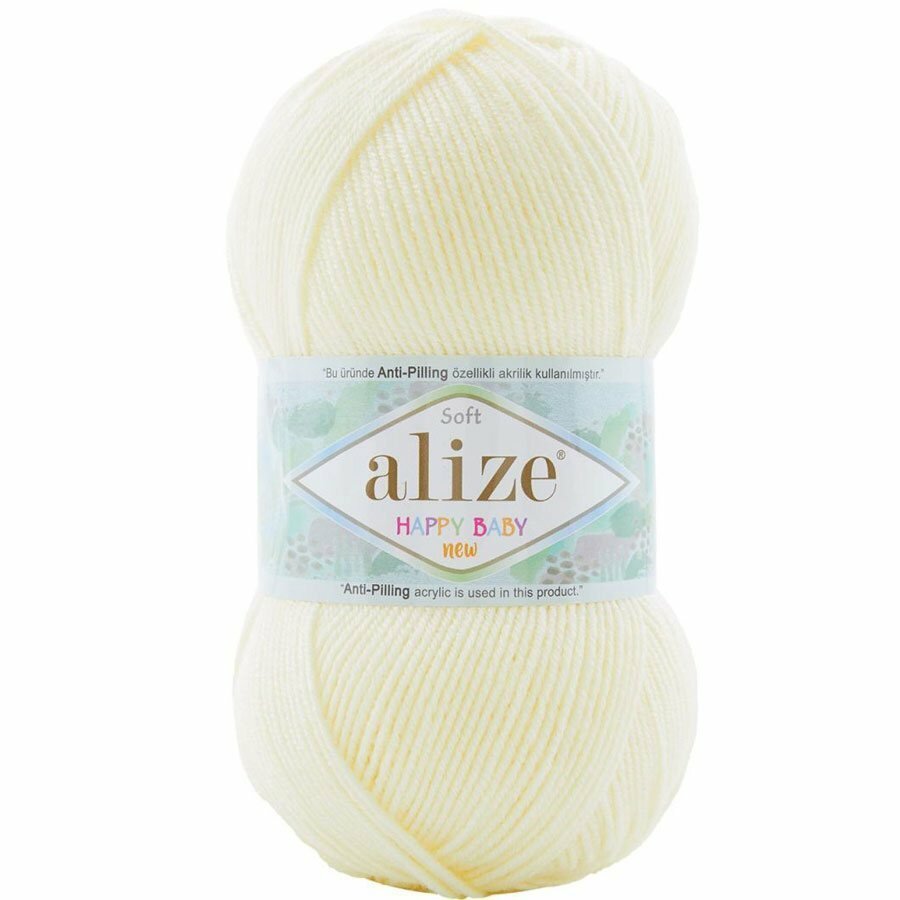Пряжа Alize HAPPY BABY NEW 62 молочный (5 мотков)