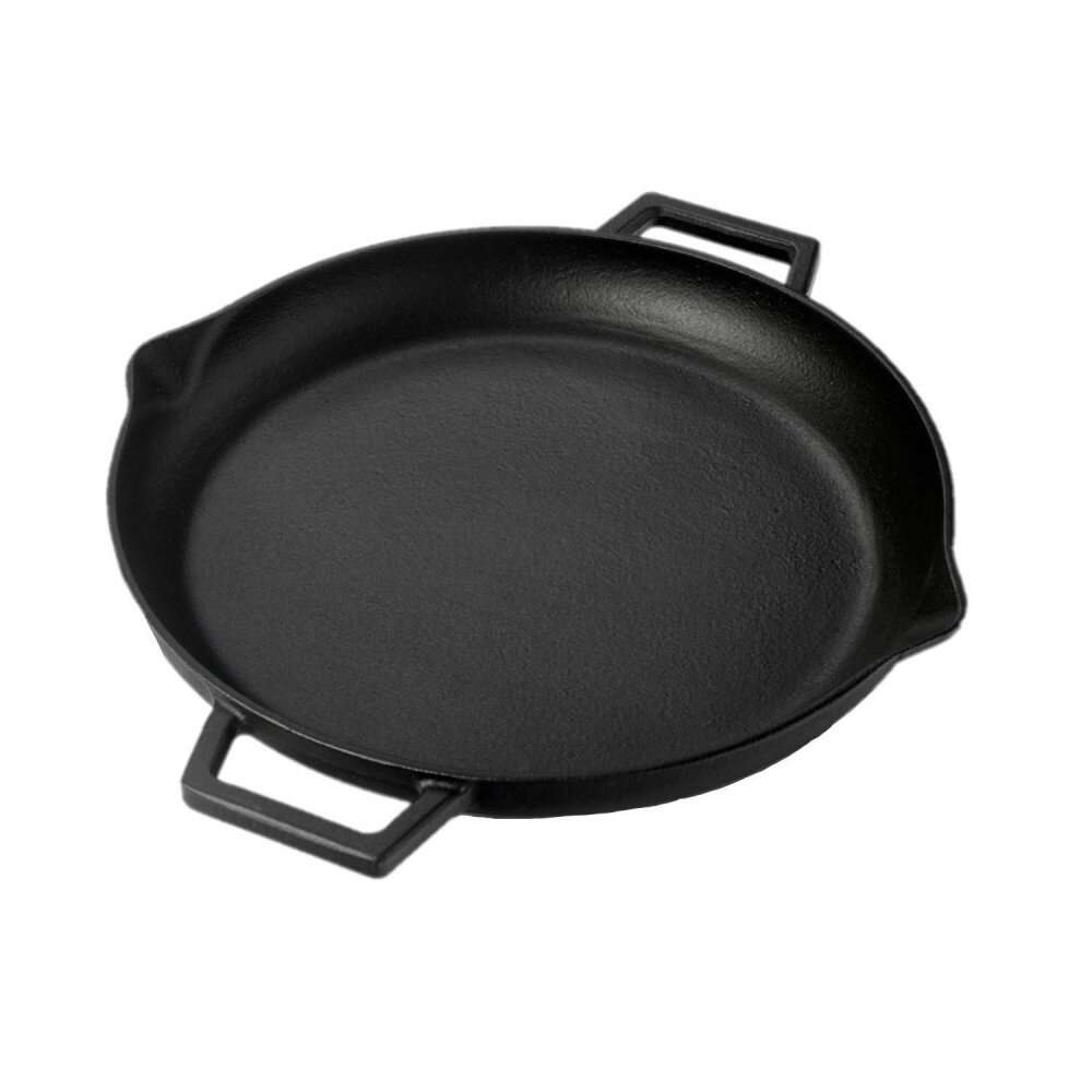 Сковорода 26 см, высота борта 3 см, 2 ручки, чугунная, Lava.