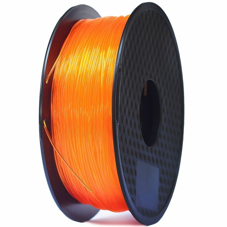 TPU 95A гибкий катушки Прозрачный оранжевый(Filament Пруток), Материал tpu для FDM 3d принтеров, диаметр 1,75 мм, высококачественный пластиковый материал