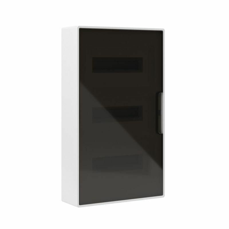 Щиток настенный 36мод. IP41 с тонированной дверцей с шинами PEN 2шт 8 отверст.+2шт 10 отверст. бел. DKC F36W1WD