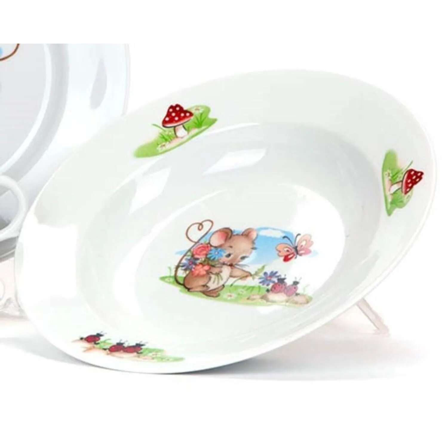 Тарелка детская глубокая d=200мм Мышата Гладкий край (50282)