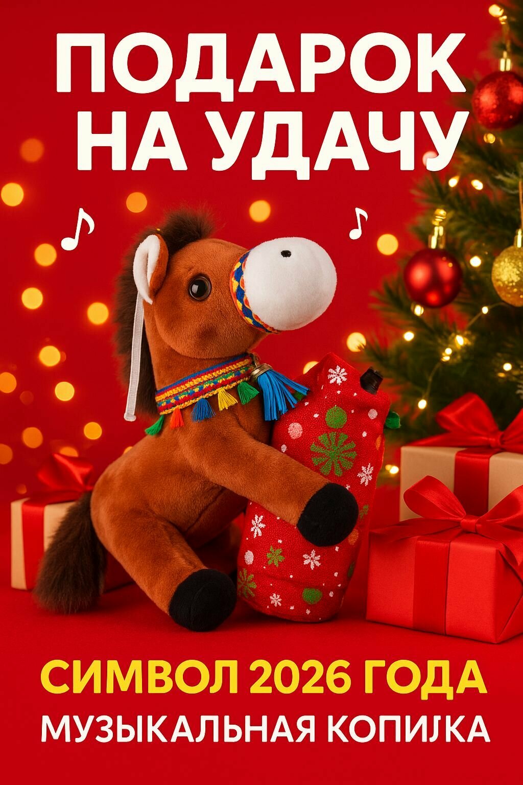 Большая музыкальная копилка-лошадка