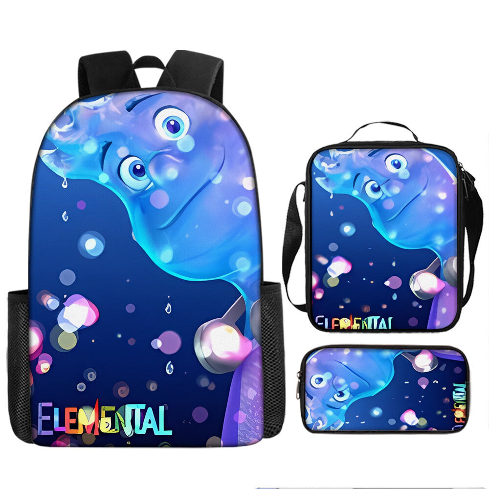 Новый рюкзак с принтом Crazy Element City Elemental, школьная сумка, ранец для школьников начальной школы, чехол для ручки, набор из трех предметов