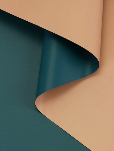 Плёнка для цветов, двусторонняя Градиент бежевый - малахит, 0.5х10 м