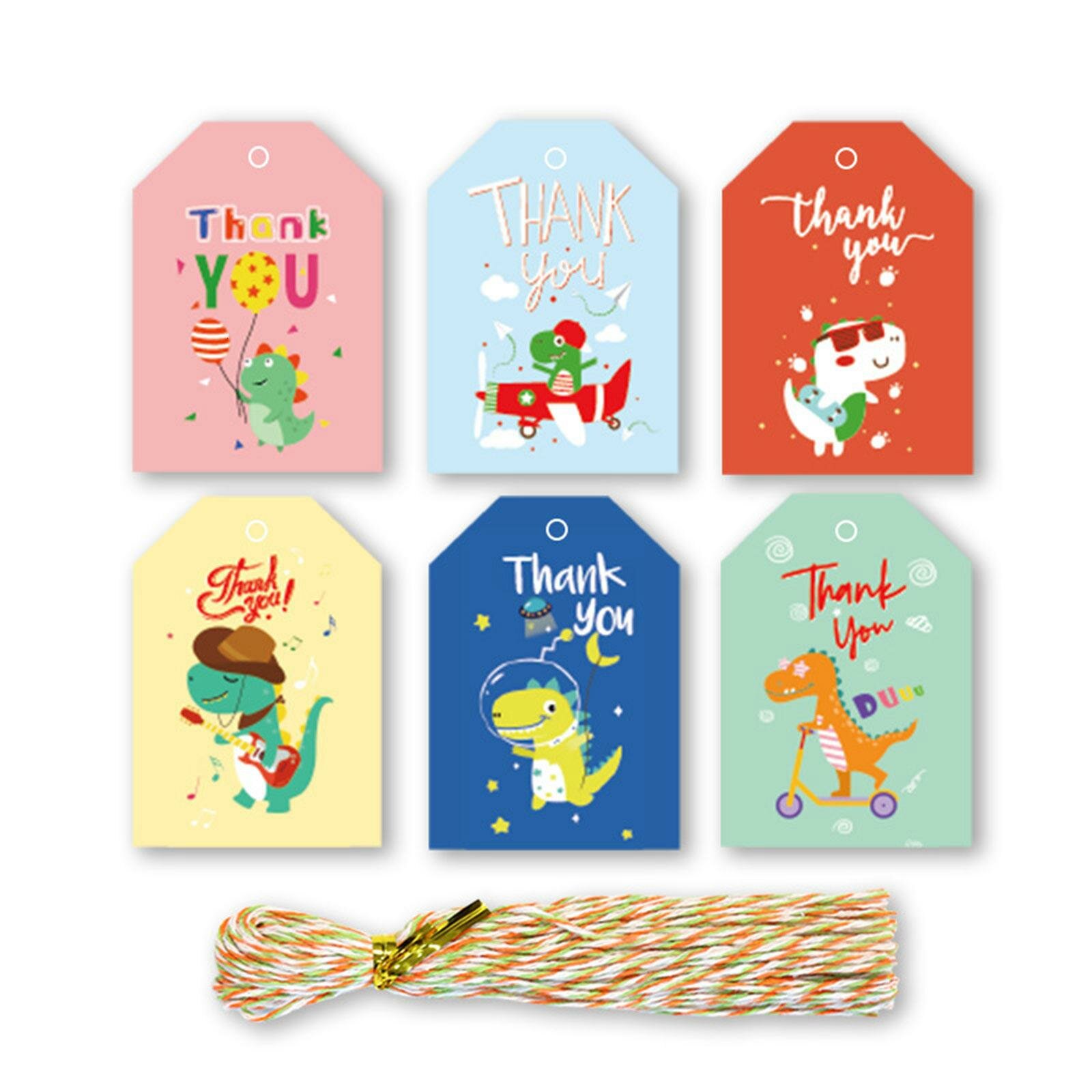 Бумажные бирки «Спасибо» для свадеб, Бирка динозавра