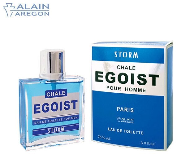 Туалетная вода ALAIN AREGON CHALE EGOIST STORM, мужская, акватический, 90мл