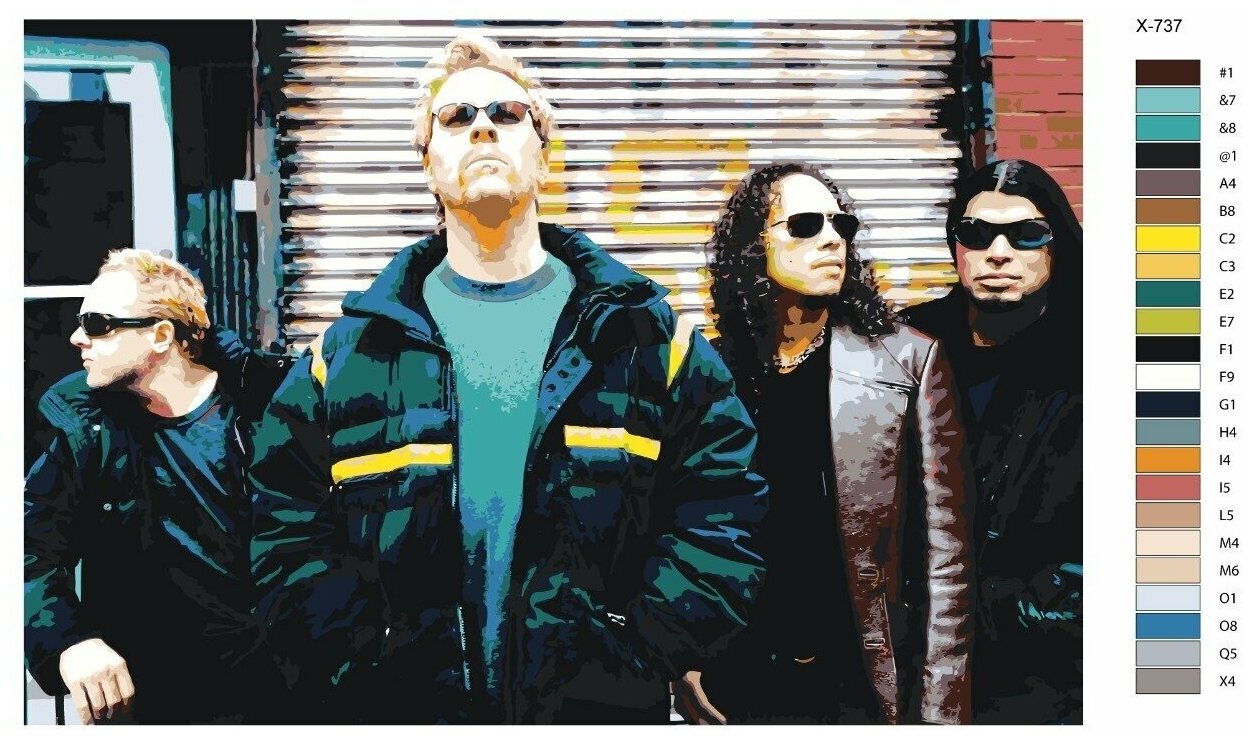 Картина по номерам X-737 "Рок-группа Metallica" 40х60