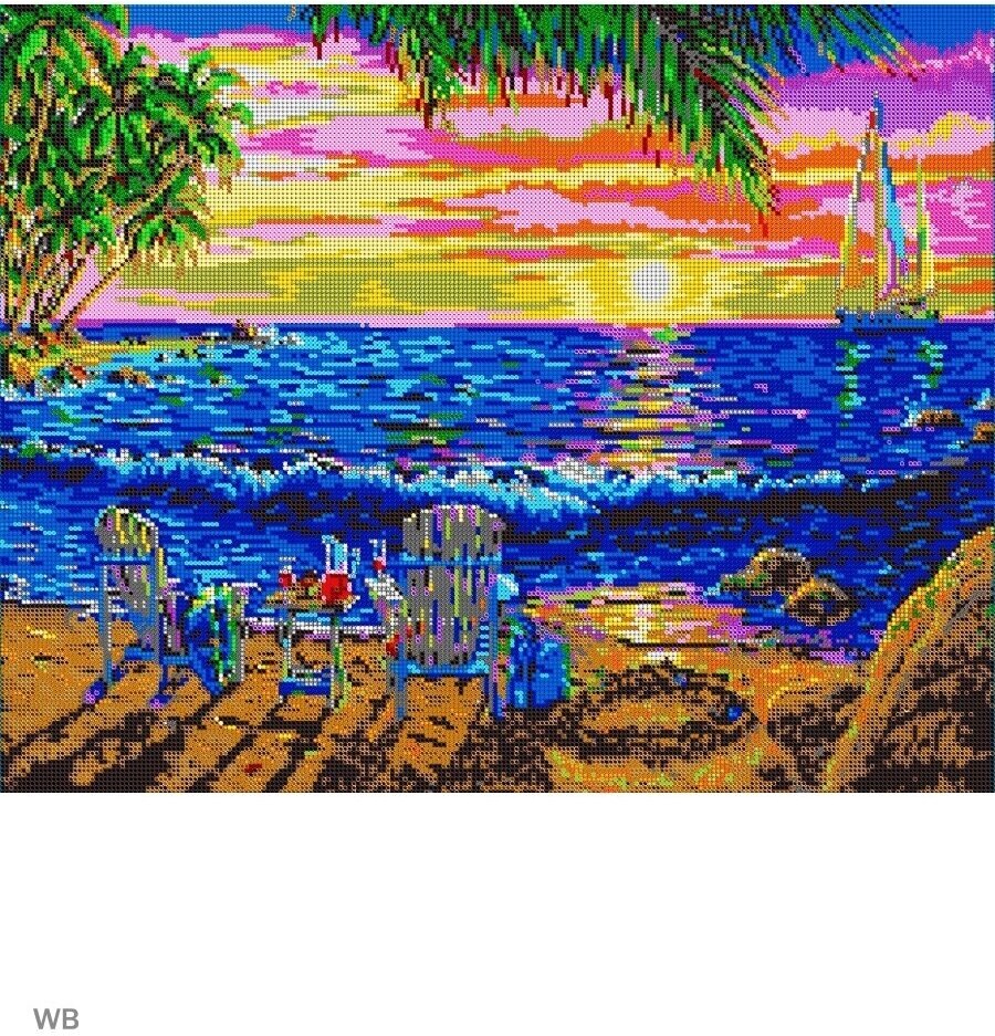 Набор для вышивки "Вышивка 0", синий, 30x48 см, вышивка бисером