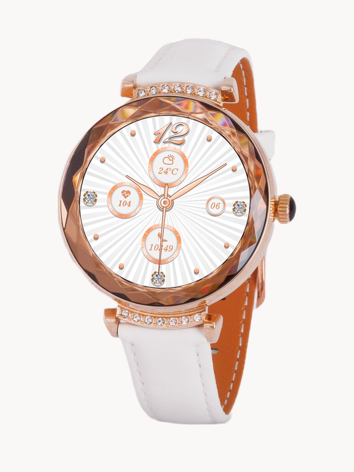 Смарт часы женские круглые, умные наручные с функцией звонка для iOS и Android, водонепроницаемые