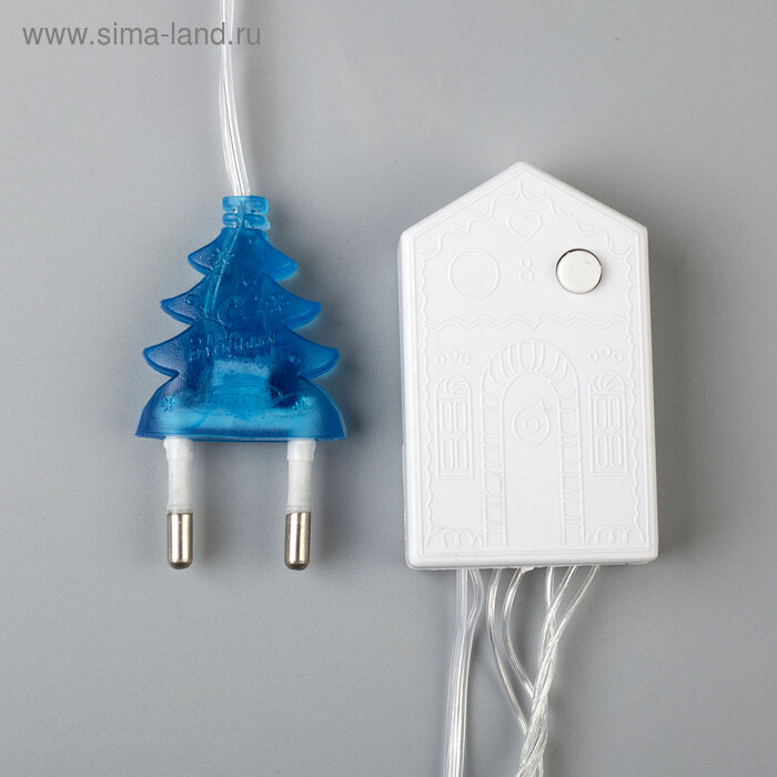 Гирлянда Нить 20 м, IP20, прозрачная нить, 200 LED, свечение синее, 8 режимов, 220 В