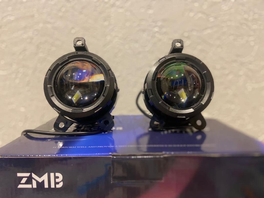 Фара противотуманная ВАЗ Приора PRIORA светодиодные / LED ПТФ + 2 режима / автосвет / белый+желтый / размер 90*90*67 / 60 Вт / ELEMENT / 2шт