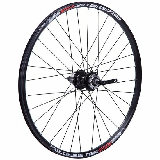 Колесо Stg 24" заднее , двойной . обод под disc 32 отв, втулка SF B27F алюм, экс-к, пром подшип подшип. Под касет. 8-9 ск.