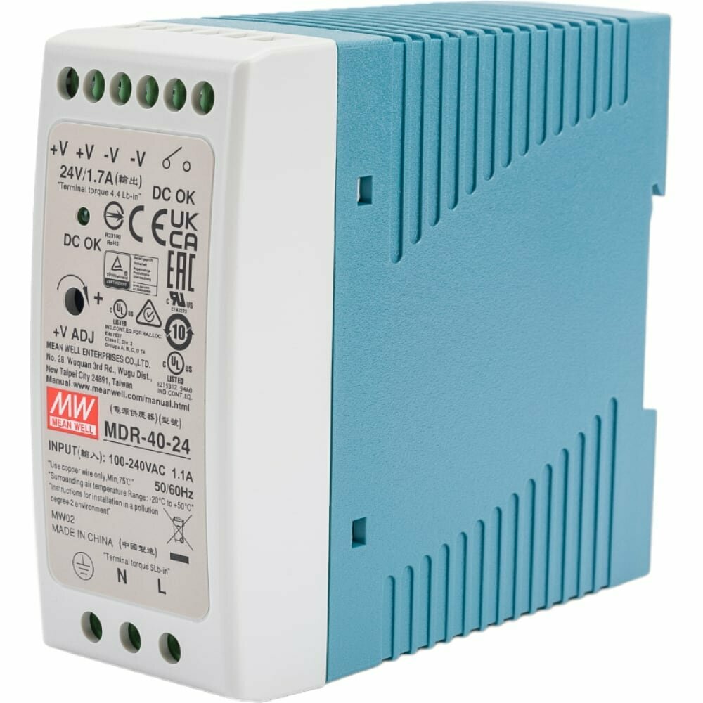 Источник питания Mean Well AC/DC MDR-40-24 Т00252356