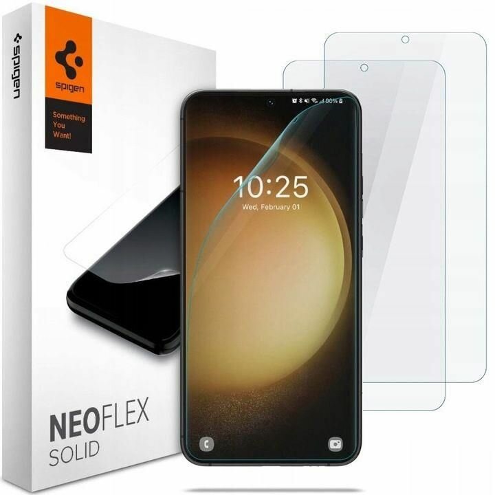 Защитная пленка Spigen на Samsung Galaxy S23 Plus (AFL05951) Neo Flex Solid / Спиген Пленка для Самсунг Галакси С23 Плюс Олеофобное, Прозрачный, 2 шт