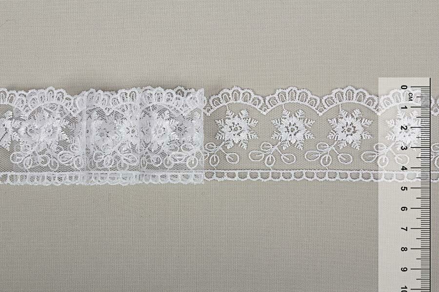 Кружево Gamma сетка 5225 47 мм в пакете 9 м +- 0.2 Турция пудровый