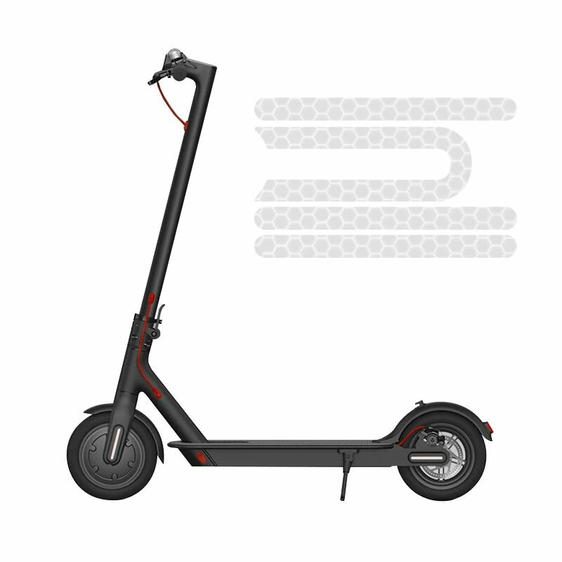 Светоотражающие наклейки для пластиковых накладок электросамоката Xiaomi, цвет серебристый