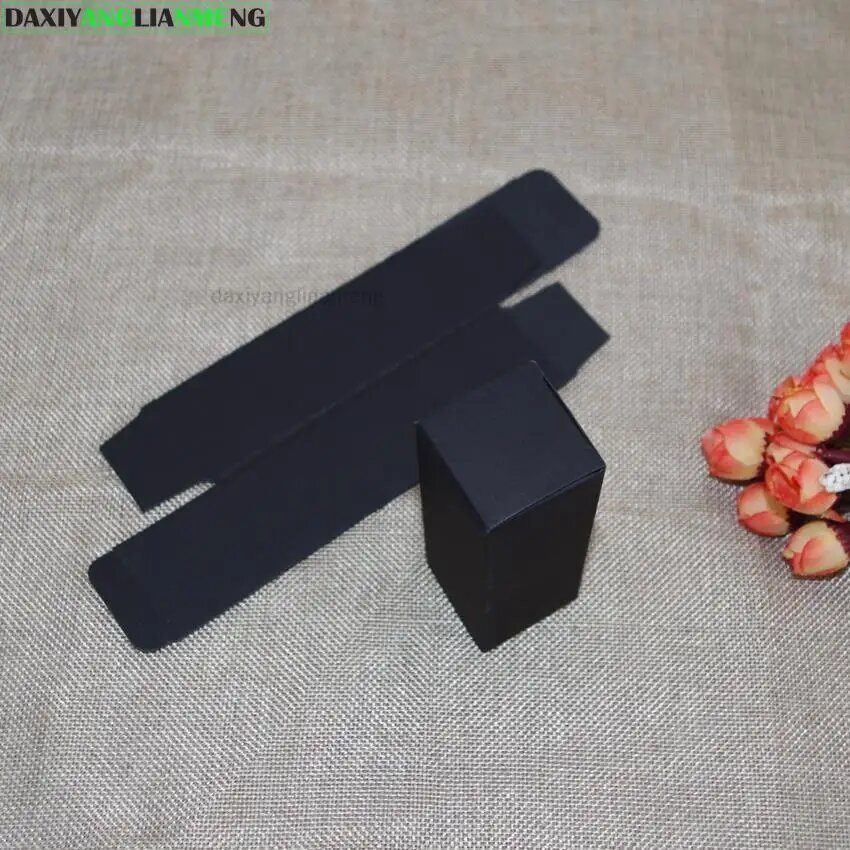 Коробки из крафт-бумаги для духов и помады daxiyanglianmeng Черный, черный, 2x2x12cm