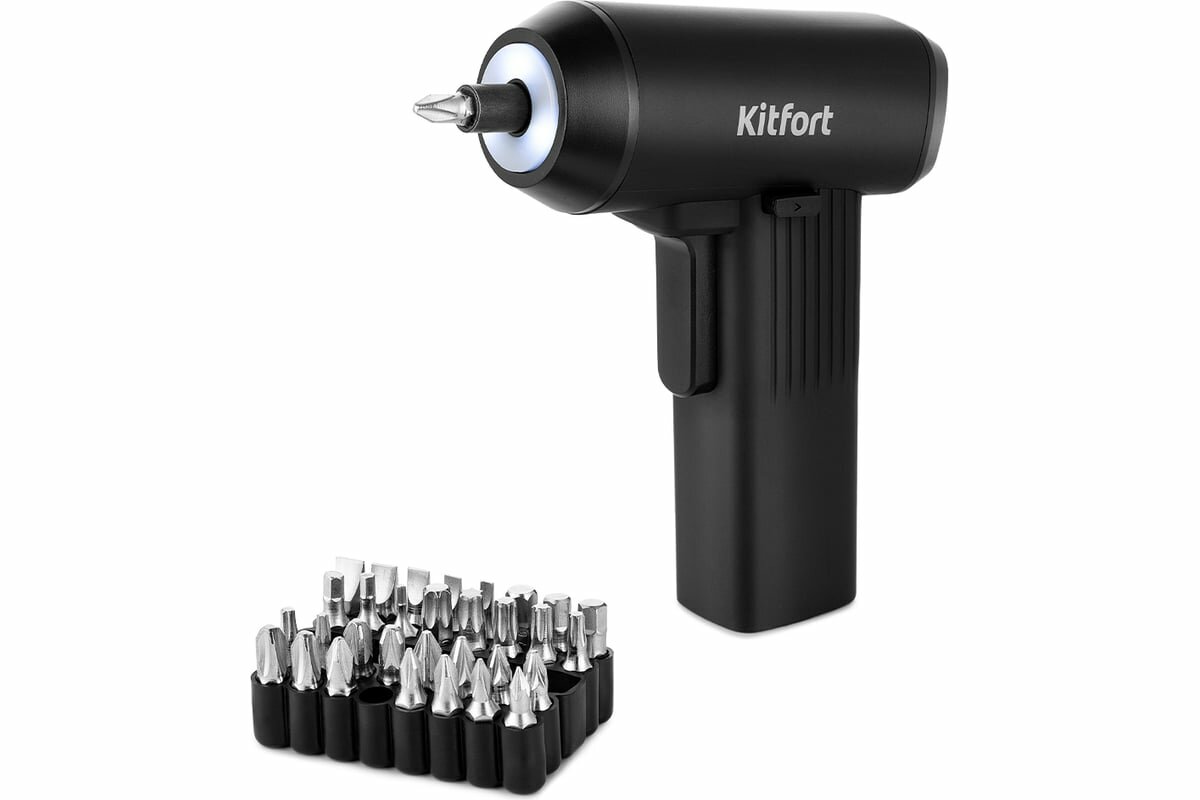 KITFORT КТ-4062 Аккумуляторная отвертка с регулировкой крутящего момента LED-подсветка