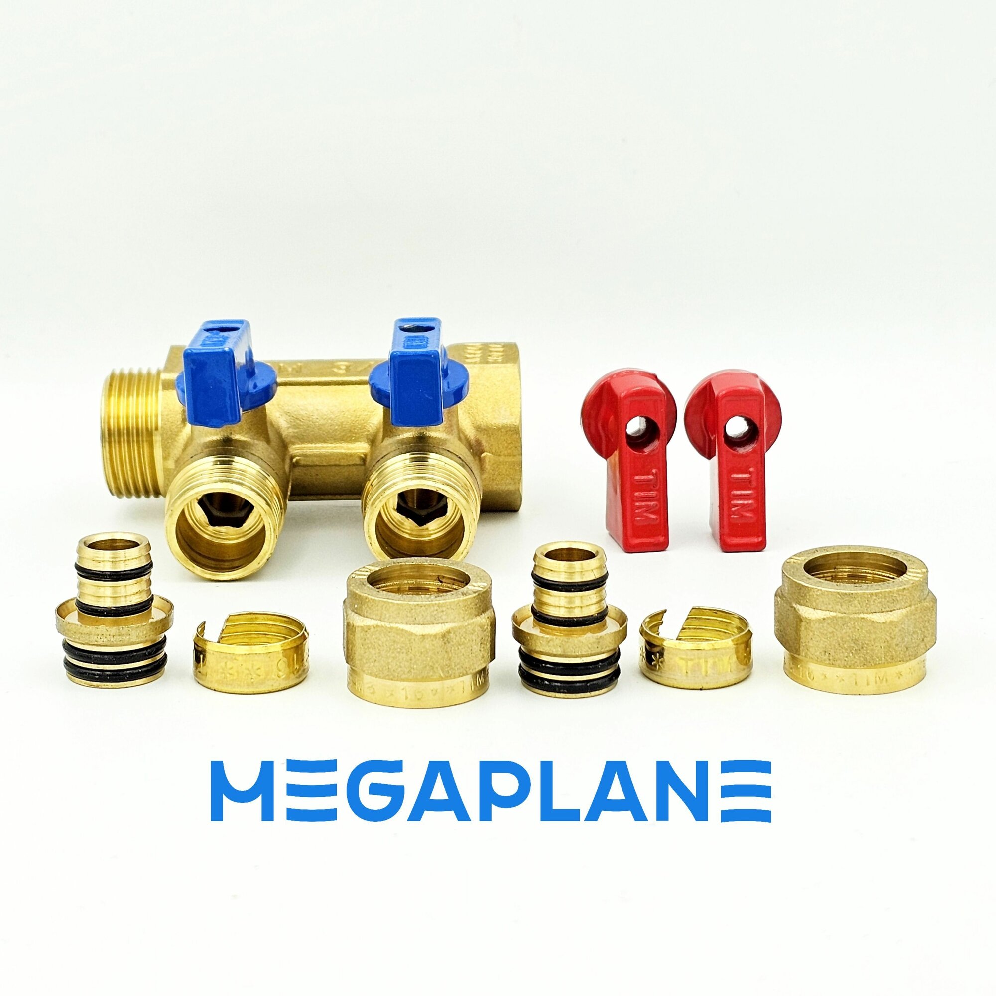 Коллектор с шаровыми кранами на 5 выходов 3/4 х 1/2 для теплого пола, отопления и водоснабжения