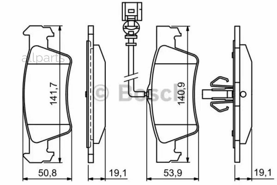 BOSCH 0986494309 Колодки тормозные дисковые задн VW: MULTIVAN V (7HM, 7HN, 7HF, 7EF, 7EM, 7EN) 1.9 TDI/2.0/2.5 TDI/2.5 TDI 4motion/3.2 V6/3.2 V6 4motion 03-, TOUAREG (7LA, 7L6, 7L7) 2.5 R5 TDI/3