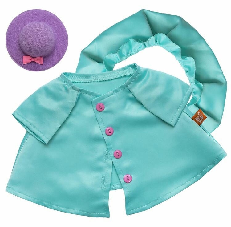 Budi Basa Комплект Одежды для Кошечки Ли-Ли. Бирюзовый плащ и шляпка (27см, в подарочной коробке) OLK27-102, (ООО "МПП")