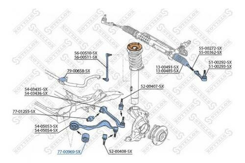 Ремонтный комплект рычаг подвески Stellox 77-00969-SX Bmw: 31120393540 0393540 0398350 31120398350 Bmw 1 (E81). Bmw 1