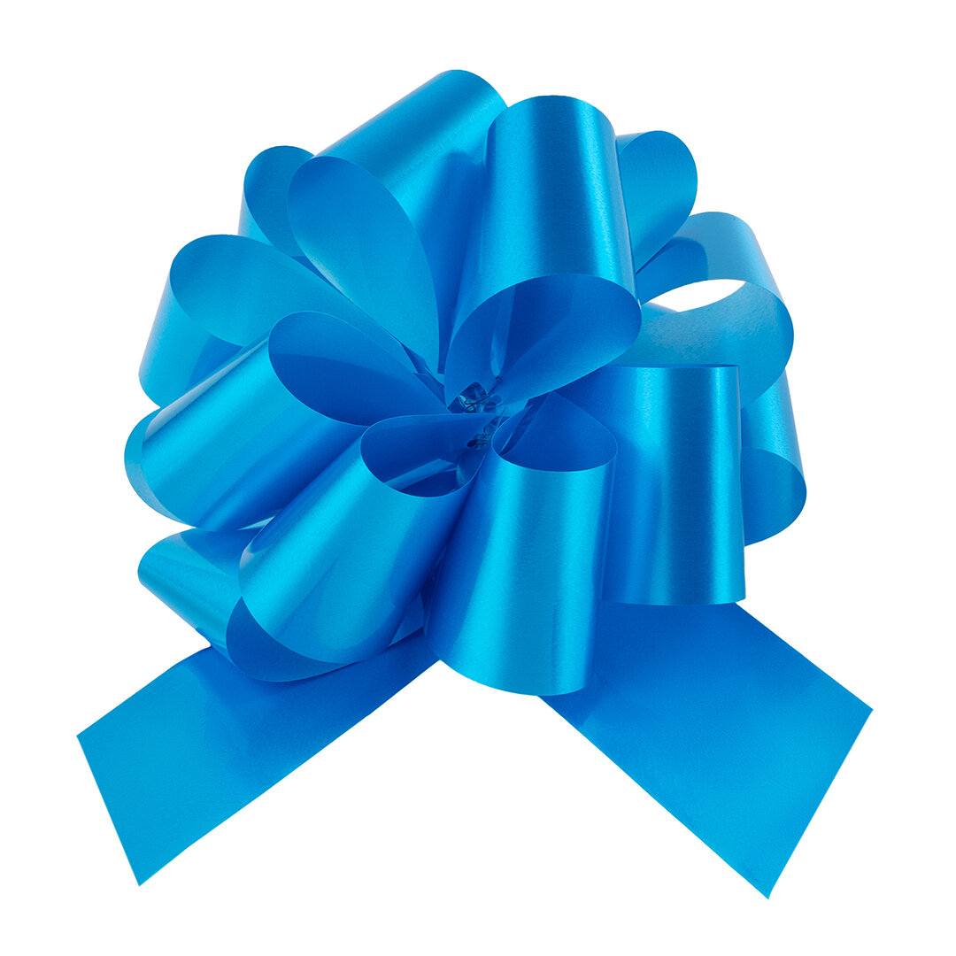 Бант Шар, Голубой, Лаковый, 21 см, 1 шт. в упак.