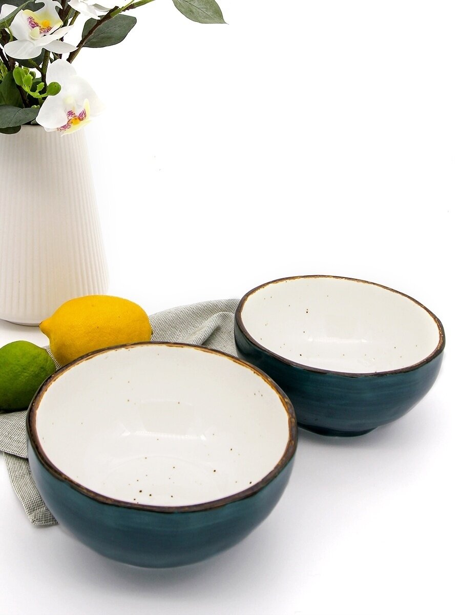 Набор тарелок глубоких фарфоровых Fusion 15 см, 2 шт. (салатник, тарелка для супа, для салата)