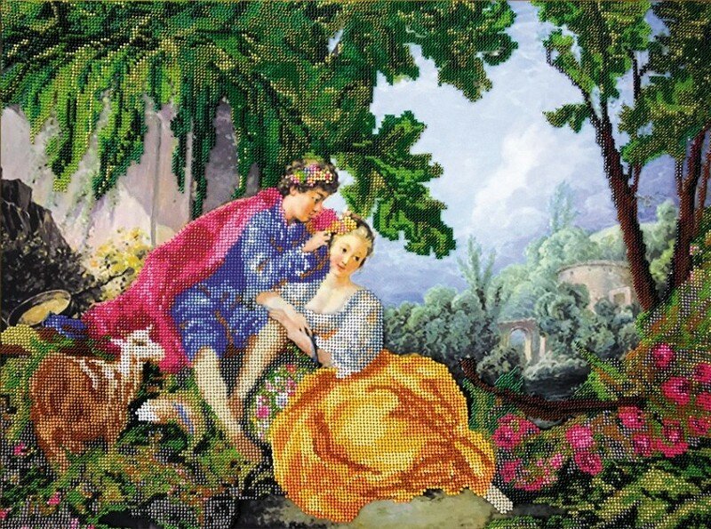 Набор для вышивания FeDi #КВ716 Пастораль, Вышивка бисером, 49 х 38 см