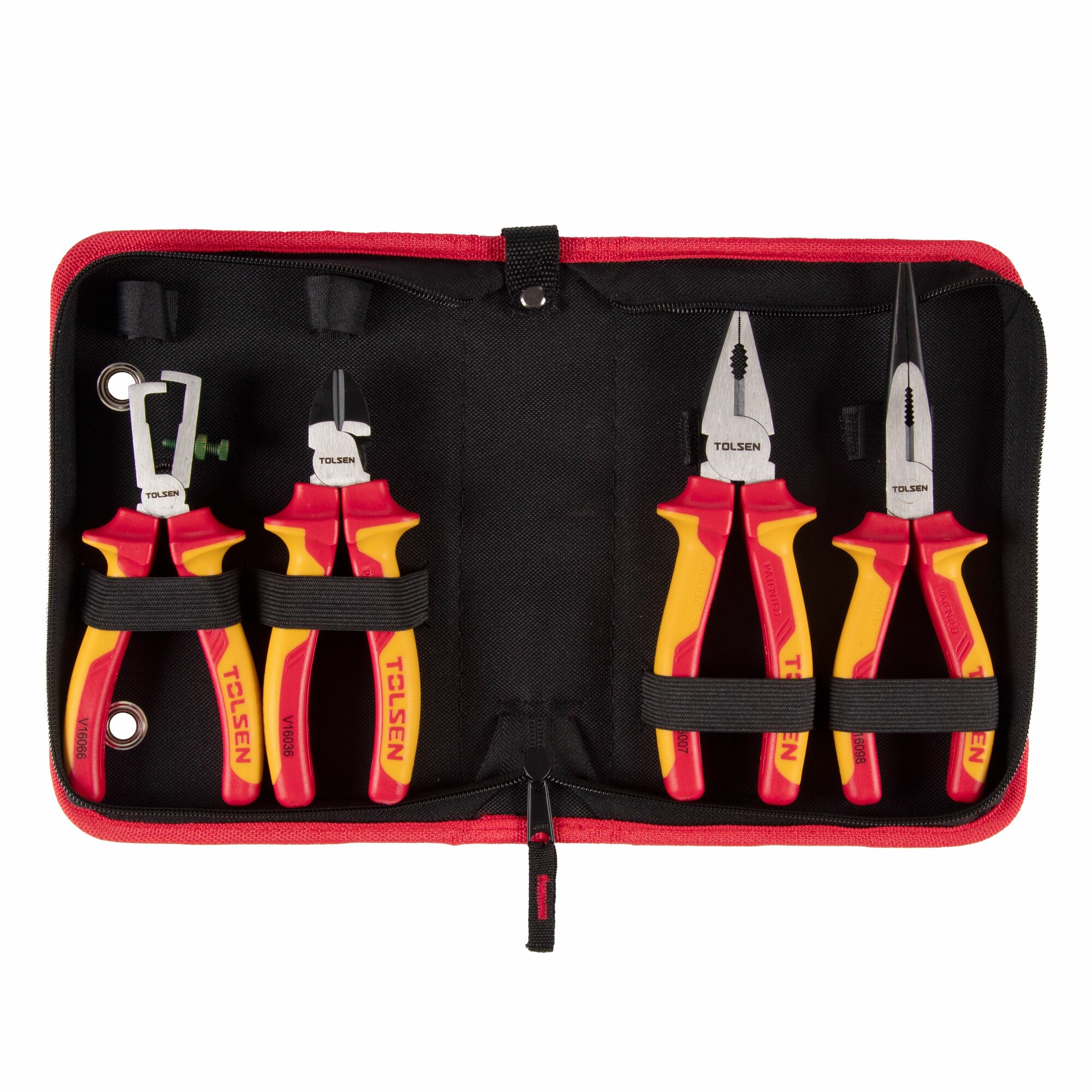 Набор пассатижей и бокорезов диэлектрических 4 пр в футляре на молнии TTV83204 TOLSEN