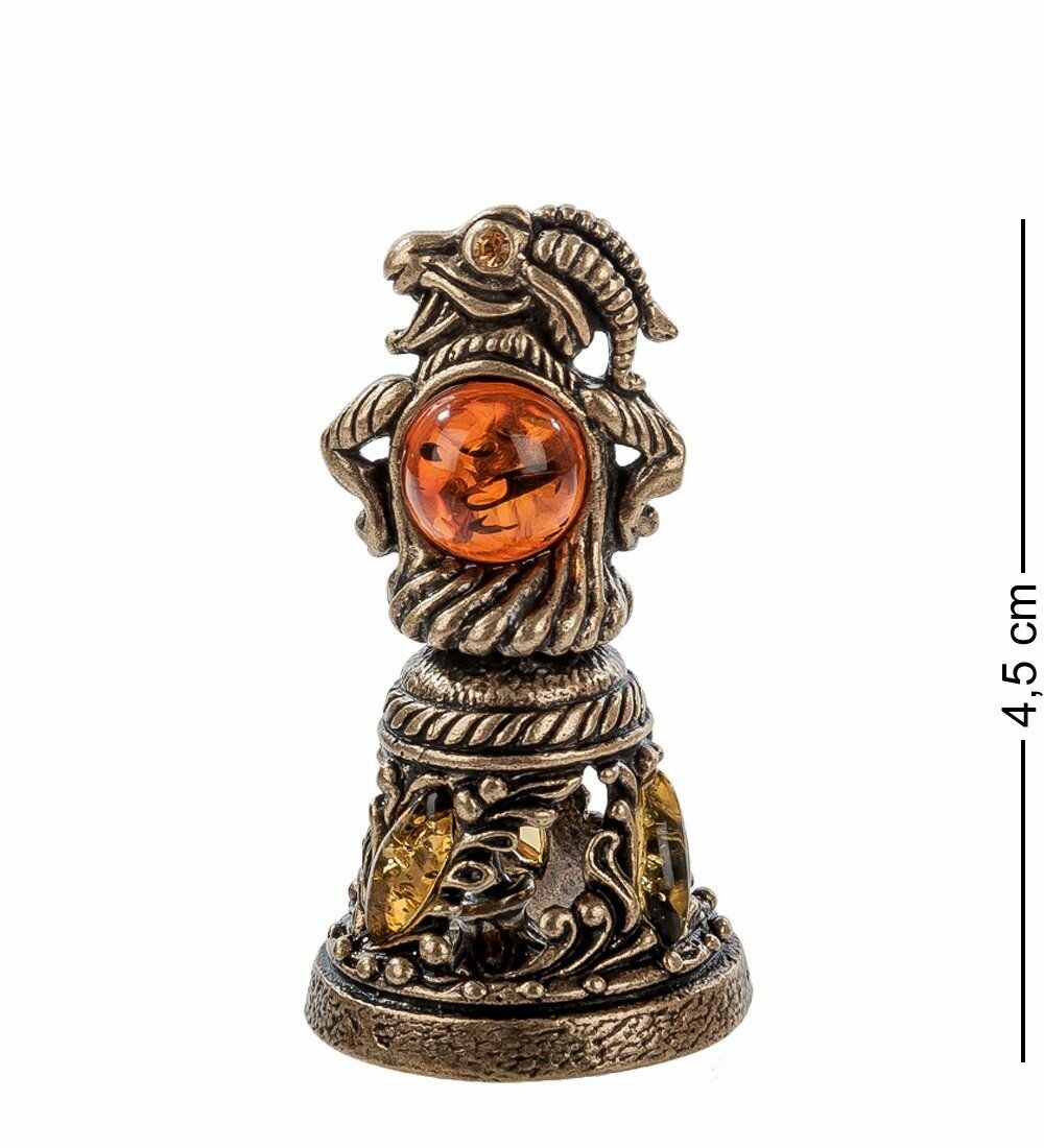 Фигурка 'Колокольчик-Козел' (латунь, янтарь)