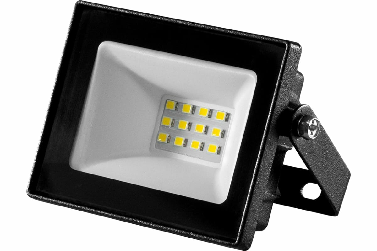 ELF Прожектор светодиодный LED, SMD, 10Вт, черный корпус, IP65, белый ELFLED-FL-10W-black-W