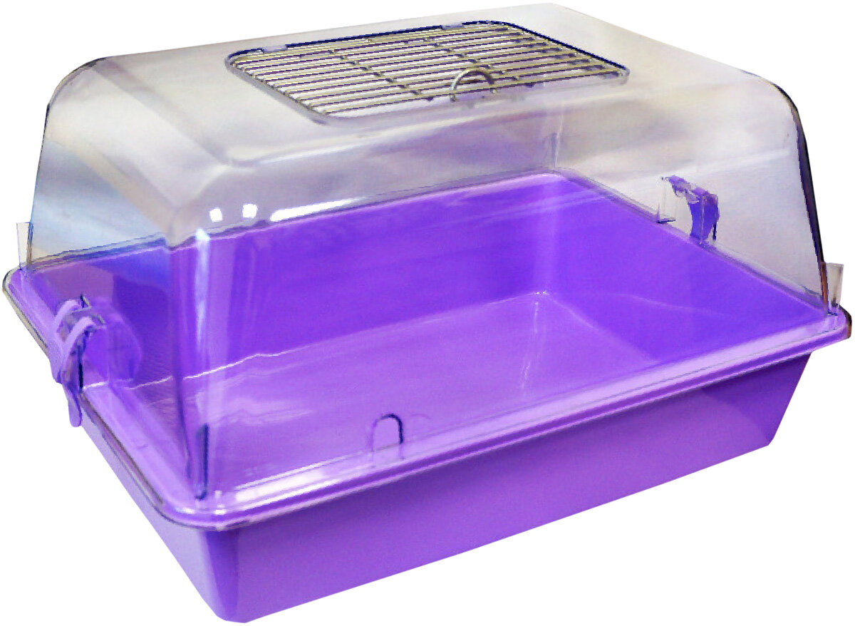Террариум для грызунов Zooexpress с металлич дверкой прозрач большой цвет в ассорт 42х30,5х22,5смNEW