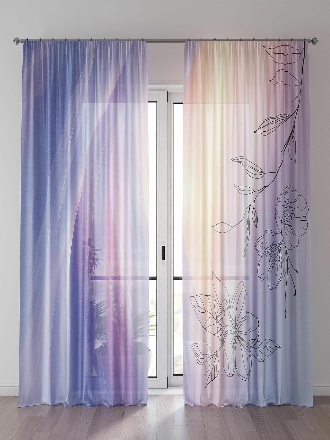 Тюль для комнаты Comfy Way / Вуаль 150х240 см / Алоуна - 198