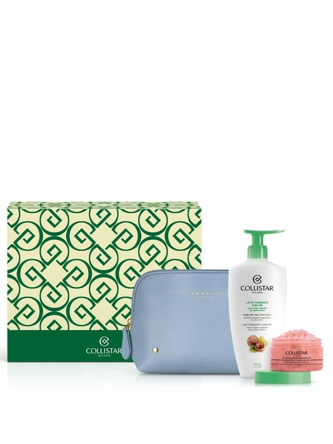 Collistar - Набор: Body Sublime Melting Milk Питательное молочко для тела 400 мл + Talasso Scrub Energizzante Талассо-скраб для тела 150 гр + Косметичка