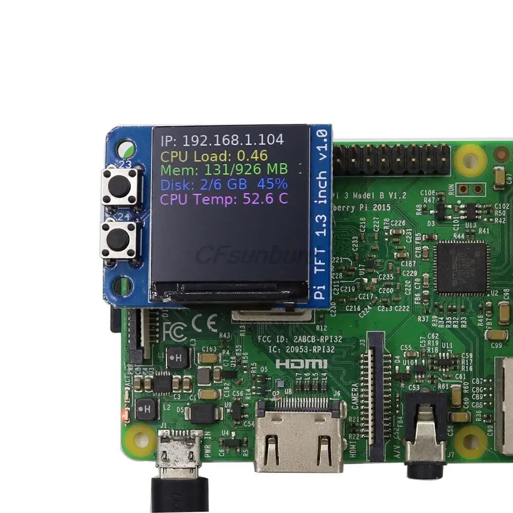 Mini Pi PiOLED PiTFT 1,14 дюйма v1.0 135x24 0 LCD TFT дополнительный интерфейс OLED SPI для Raspberry Pi
