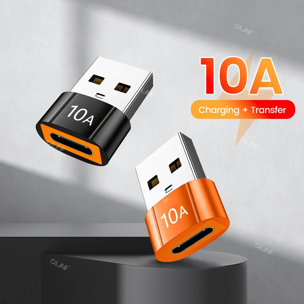 Адаптер USB 3.0 Type-C, 10A, черный — фото 1
