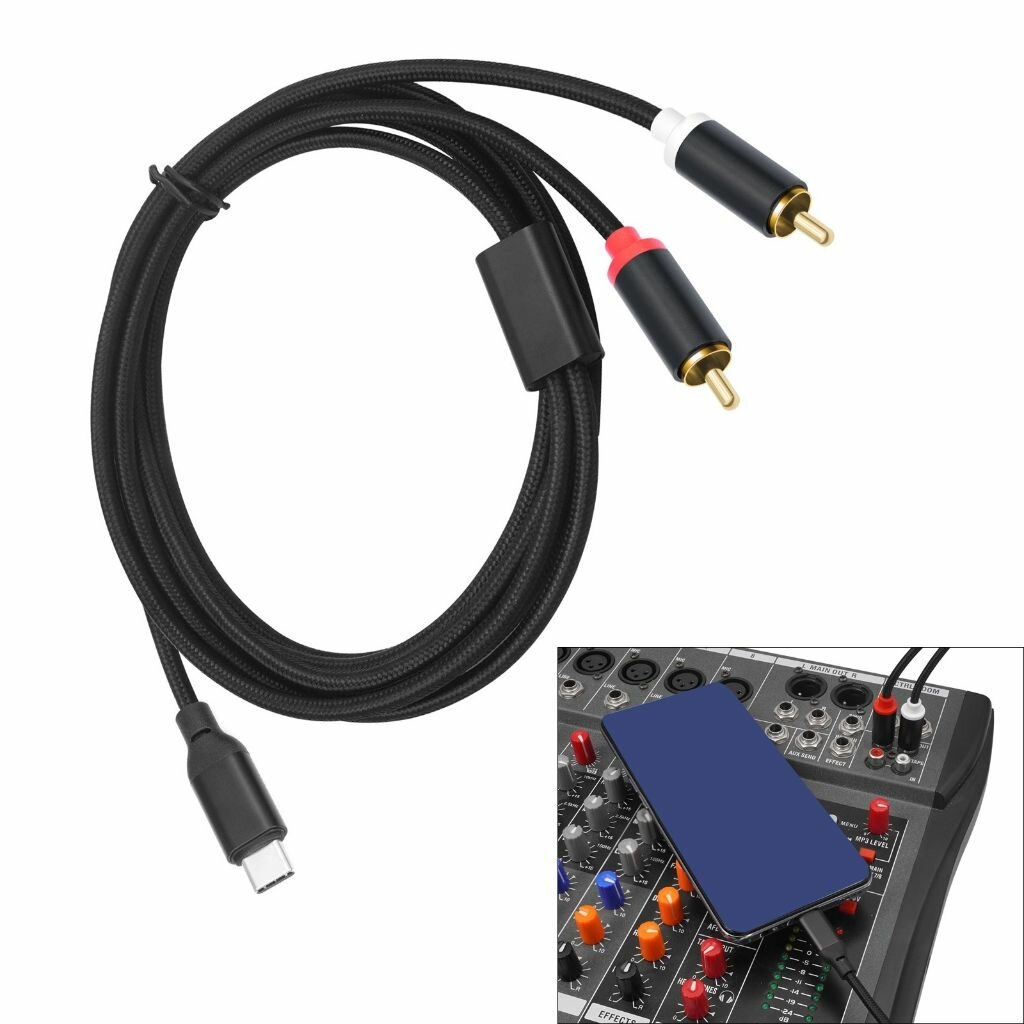 Кабель Type C на 2RCA аудио - 1м