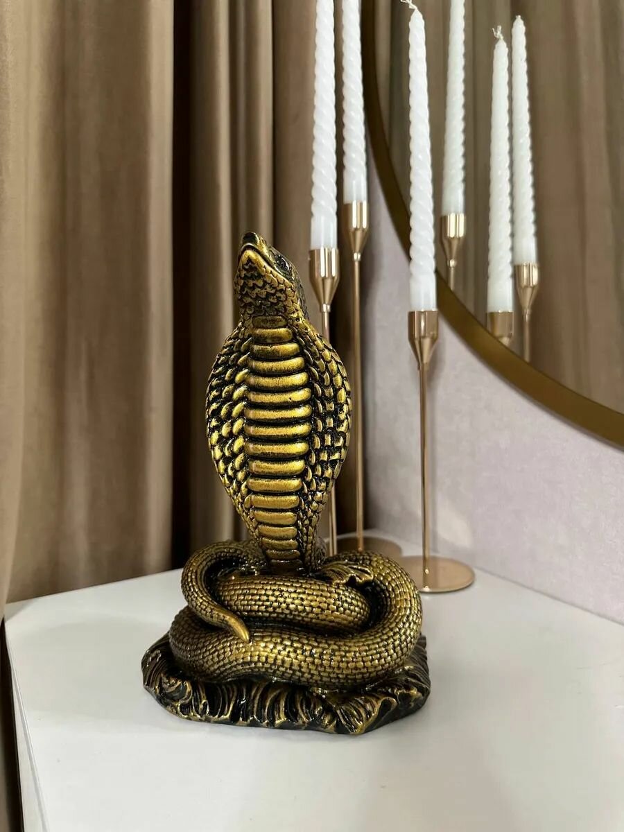 Статуэтка змея символ года 2025, гипсовая фигура "Астафьев декор"