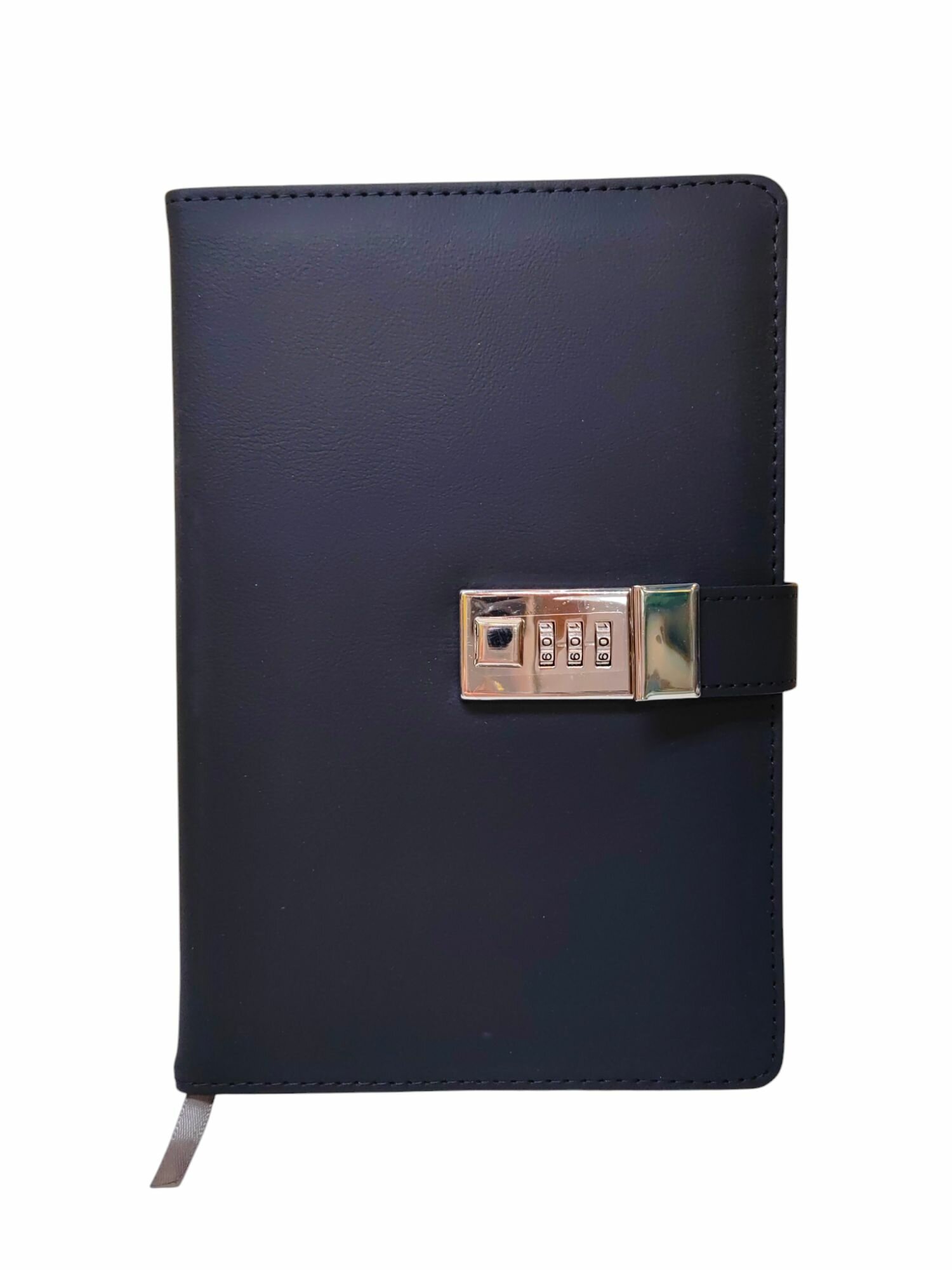 Блокнот с кодовым замком, A5, искусственная кожа, черный