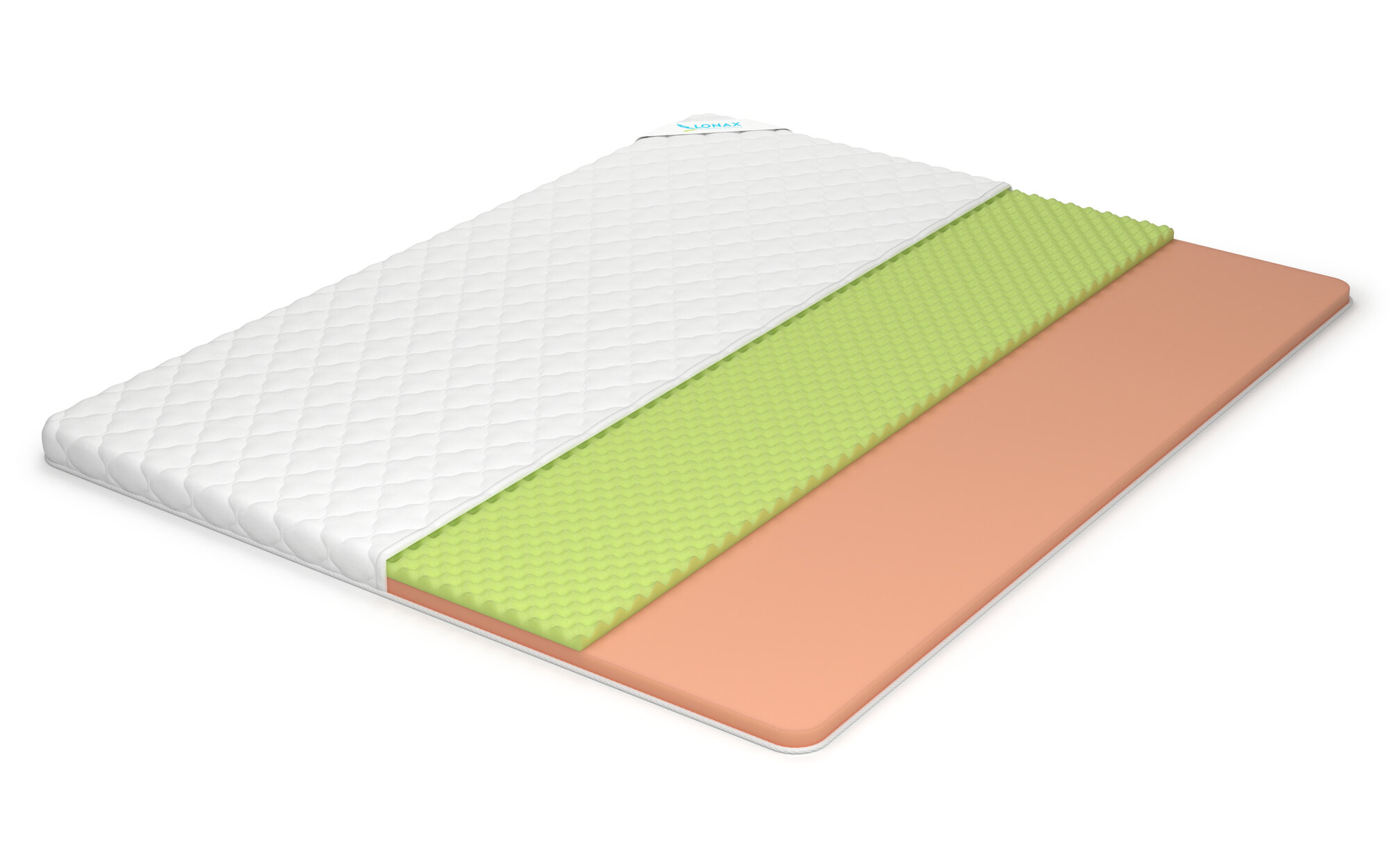 Матрас Lonax LX Relax ППУ 6 J 150х200 серии Топпер высота 6 см анатомический мягкий Беспружинный