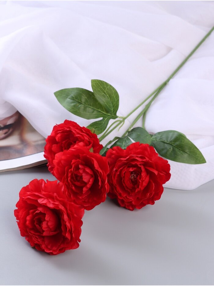 Poetry in flowers Цветы искусственные «Пион галант колор», 74×10 см, красные