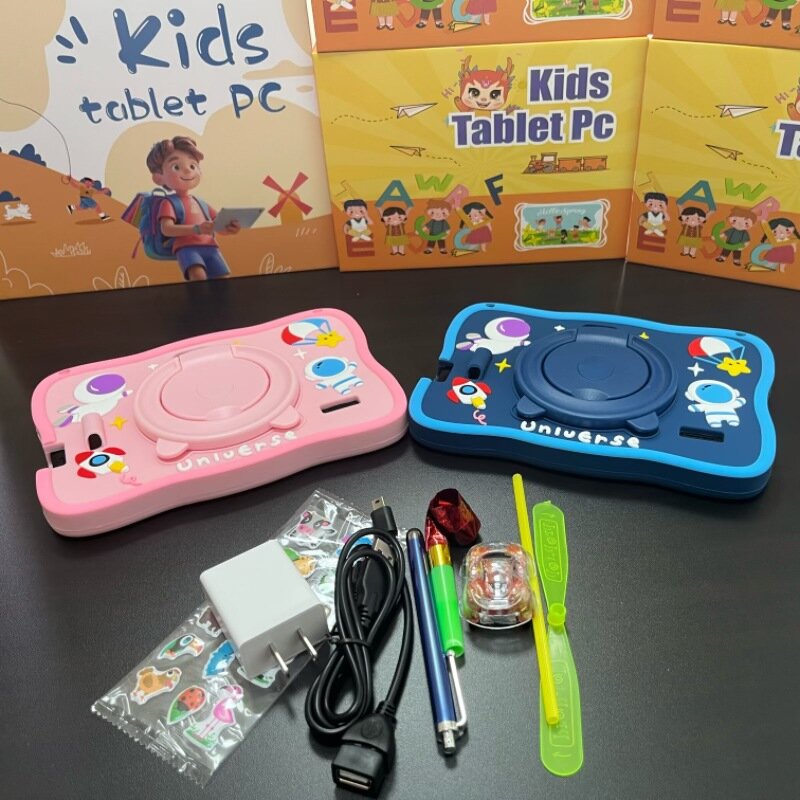 Защита от падений, ручное управление, сенсорный экран Планшет Kids tablet Pc, 7 дюймов, 1G+16G, синий