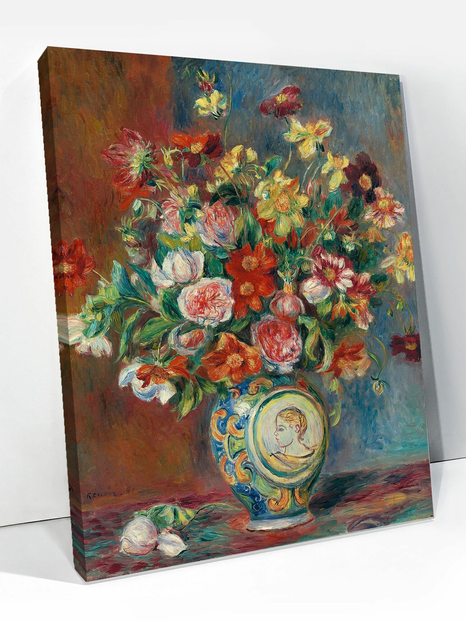 Картина Огюст Ренуар Цветы в вазе на холсте 30х40см