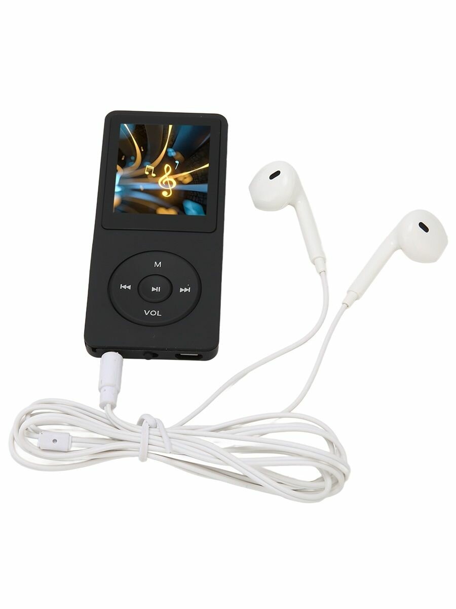 Экран 1,8 дюйма, MP4-плеер 8 ГБ, 30 часов воспроизведения, с возможностью расширения до 64 ГБ, многофункциональный спортивный музыкальный плеер с черным дизайном