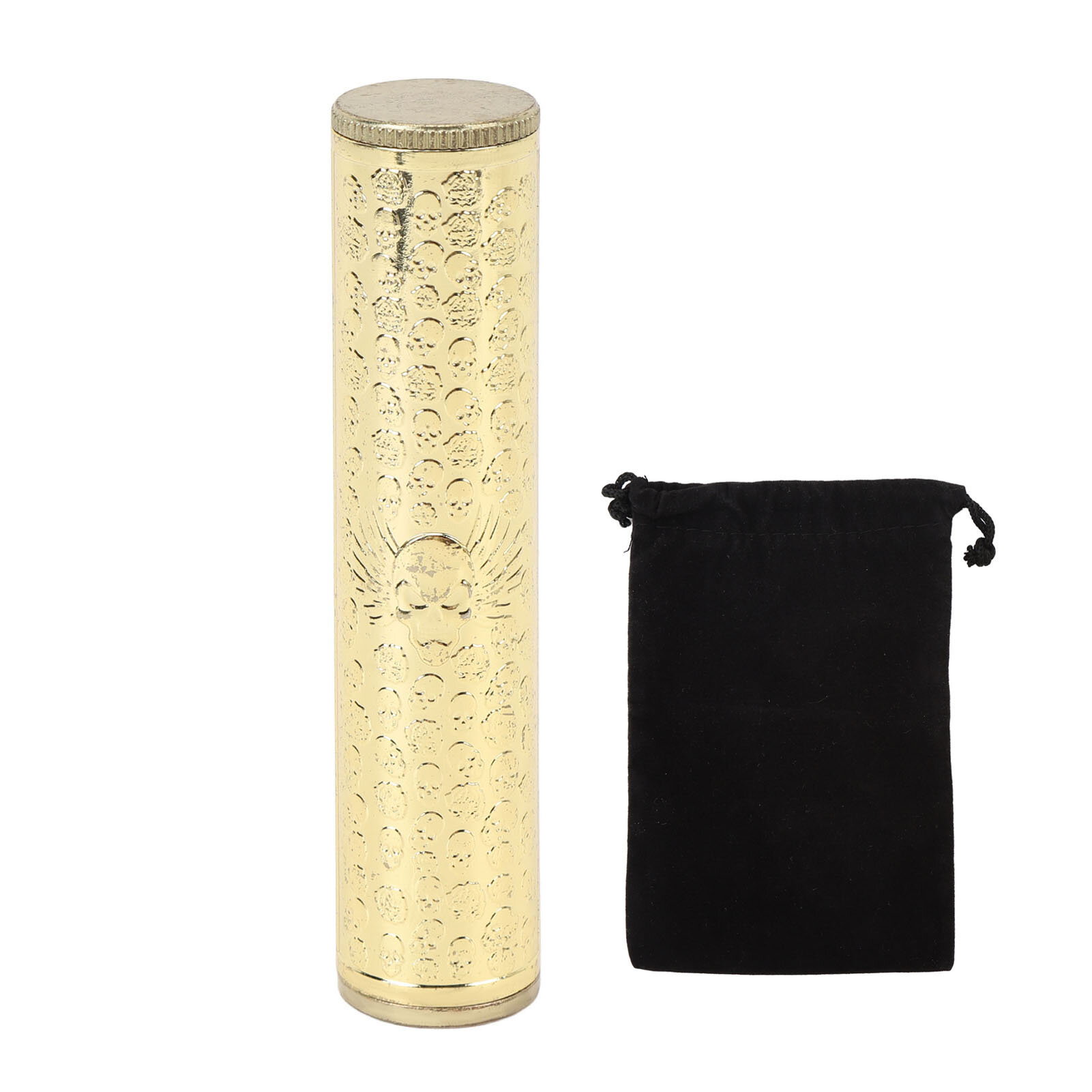 Металлический тубус-контейнер из цинкового сплава, водонепроницаемый, портативный, герметичный, для хранения вещей на открытом воздухе, кемпинга и путешествий, золотистый.
