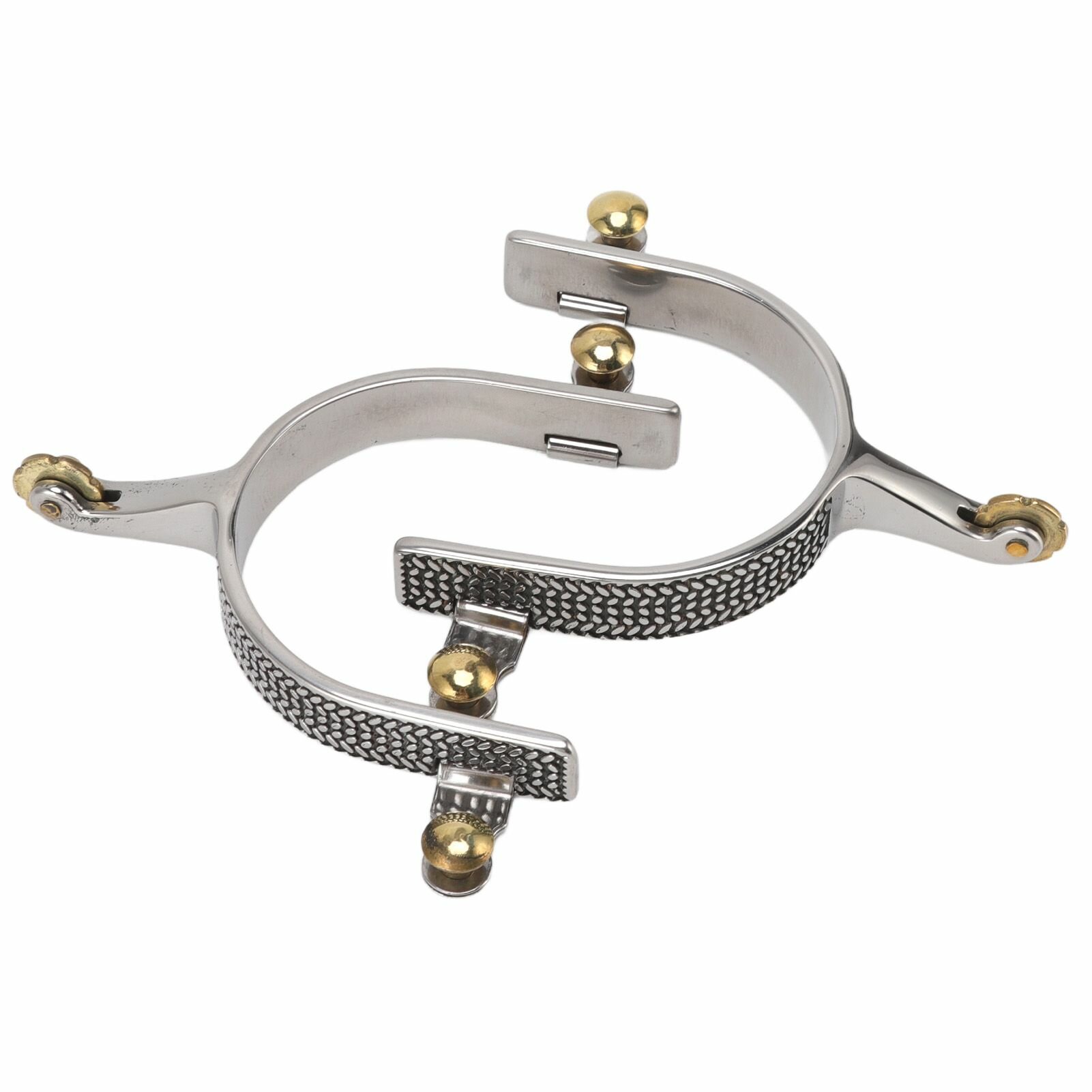 1 пара конских шпор из нержавеющей стали, портативные винтажные ковбойские шпоры с цветочным принтом в стиле вестерн для конного снаряжения