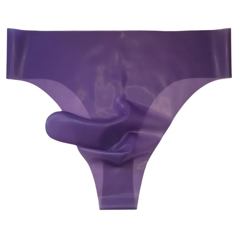 Латексное фетиш-нижнее белье, сексуальные мужские стринги с разделением пуль, Фиолетовый, L, Purple