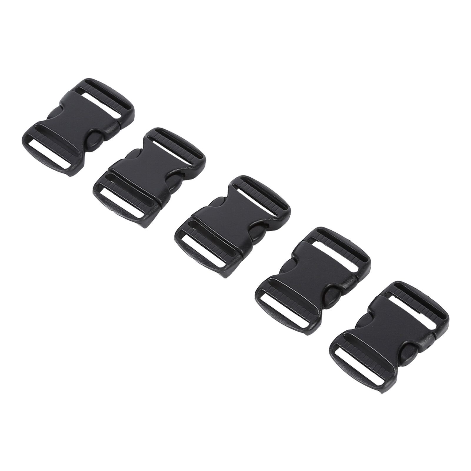 5pcs Quick Leleple Guckle Пластиковая двойная регулируемая ремешок замена ремней замены DIY Craft для рюкзака черный ремешок шириной 20 мм 20 мм