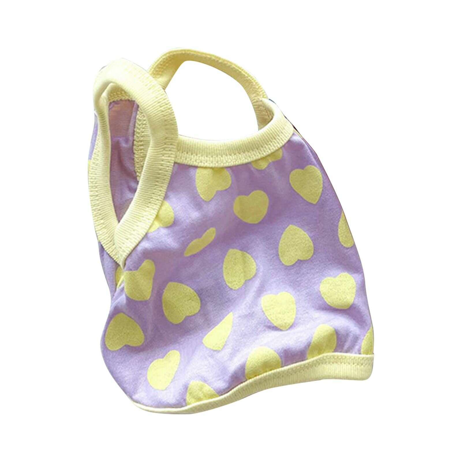 Майка для собачки, рубашка, очаровательный костюм с сердечками котенка, весенне-летняя одежда для маленьких собак, фиолетовый M (8,8-12,1 фунта)